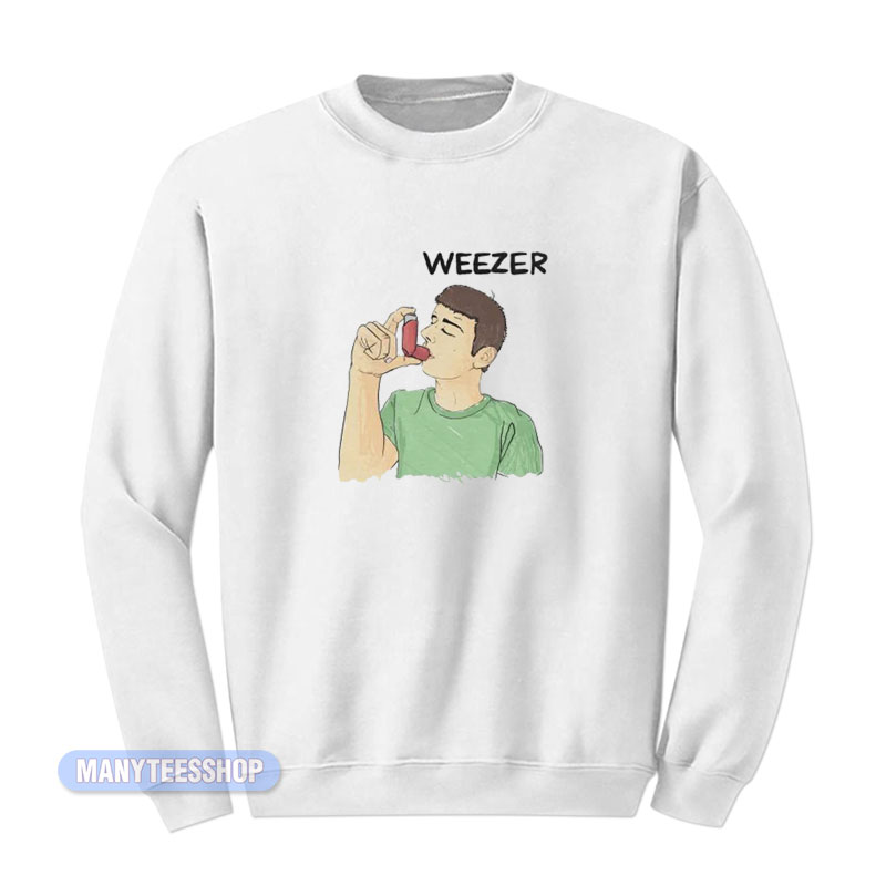 Weezer Man Using Inhaler Sweatshirt - Manyteesshop.com