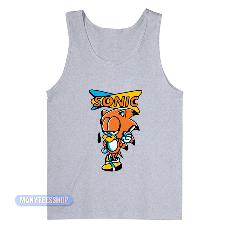 Garfield Sonic The Hedgehog Tank Top - Manyteesshop.com