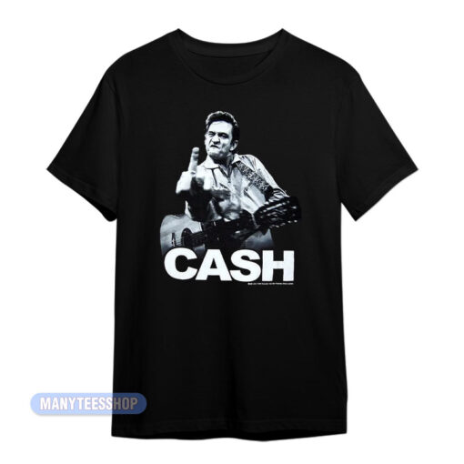 Johnny Cash Middle Finger T-Shirt - Manyteesshop.com